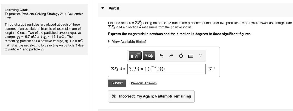 SOLVED: Learning Goal: To practice Problem-Solving Strategy 21. Coulomb ...