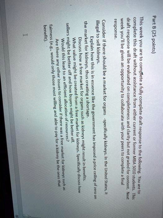 Part B (25 points) This week you are to complete a fully complete draft ...