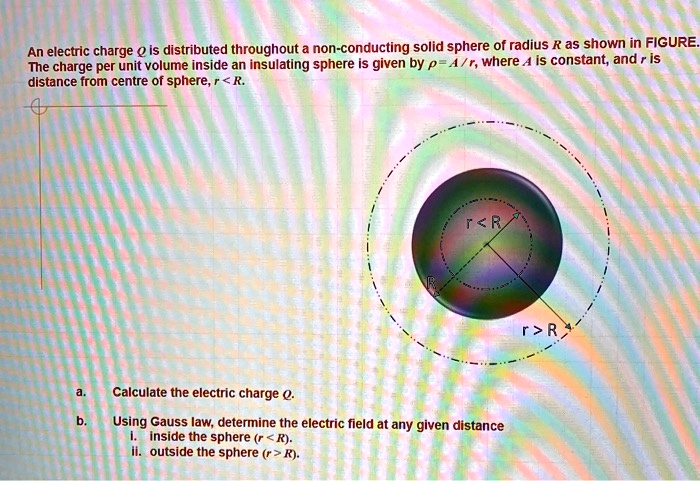 an electric charge q is distributed throughout a non conducting solid sphere of radius r as ...