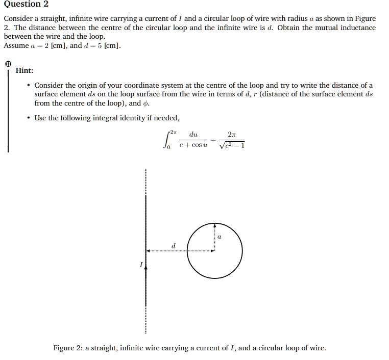 SOLVED: Question 2 Consider a straight, infinite wire carrying a ...