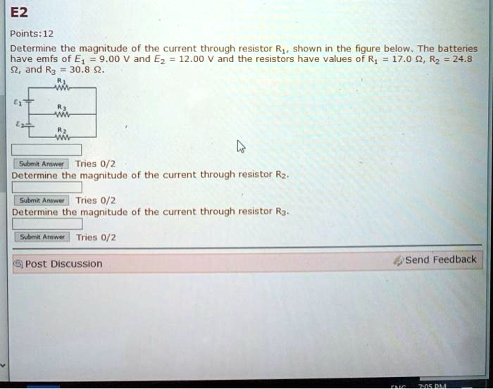 Solved Points 12 Determine The Magnitude Of The Current Through