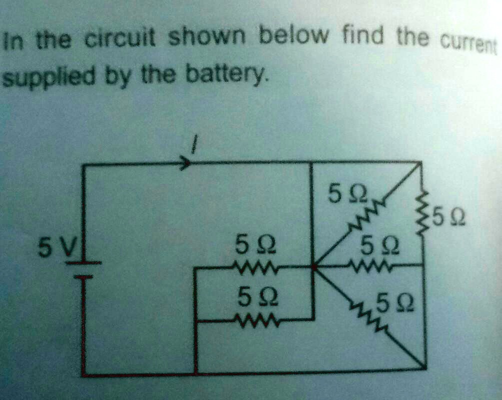 SOLVED: 6. In the circuit shown below, find the current (I) supplied by ... SOLVED: 6. In the circuit shown below, find the current (I) supplied by ...