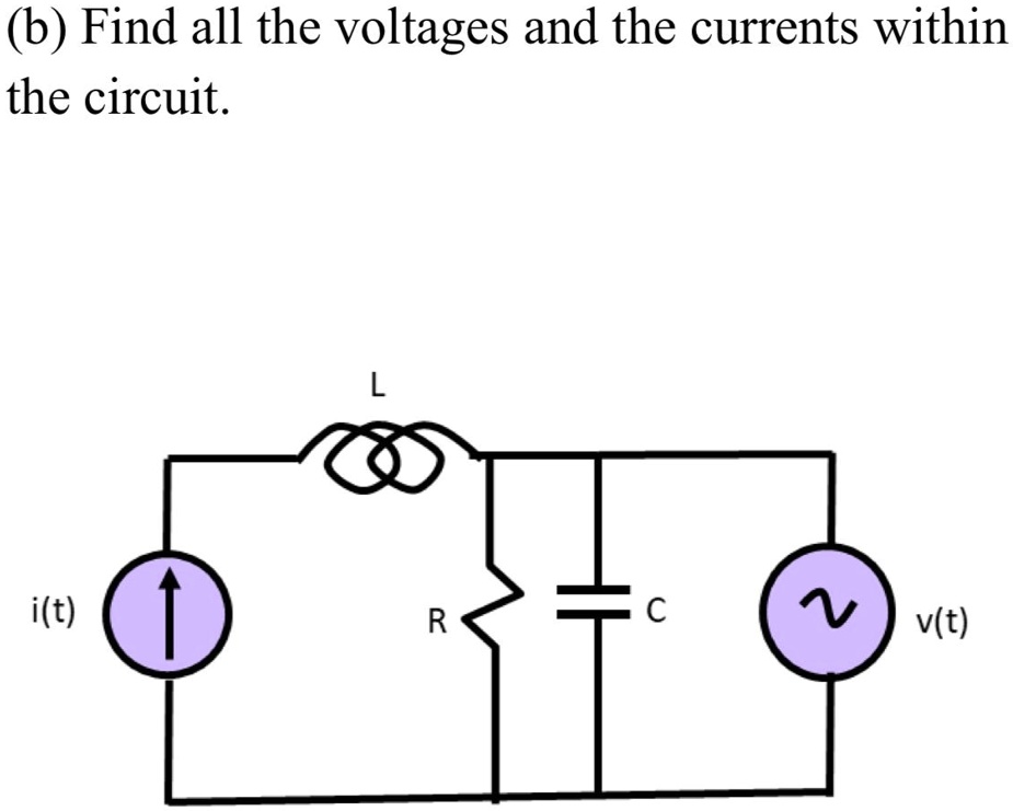 (b) Find all the voltages and the currents within the circuit.