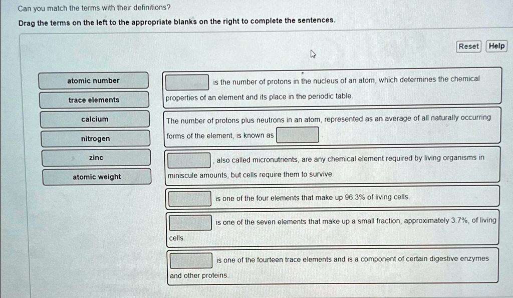 Can you match the terms with their definitions? Drag the terms on the ...