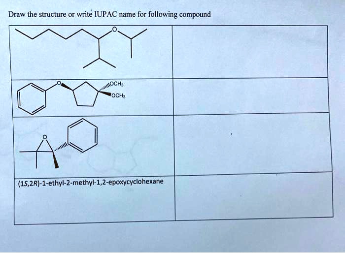 SOLVED: Draw the structure or write IUPAC name for following compound ...