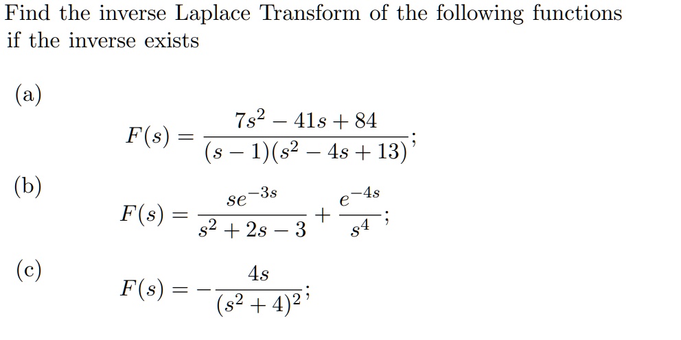 SOLVED: Please refer to the question below. Note that some may not have an existing inverse ...