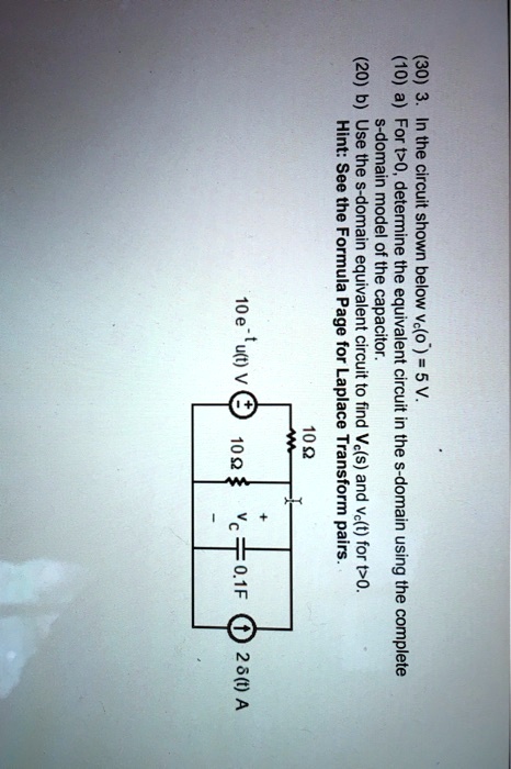 SOLVED: Hint: See the Formula Page for Laplace Transform pairs. (20) b ...