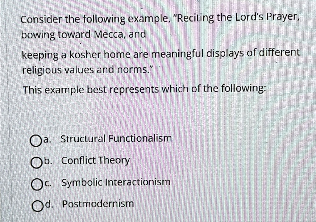 Consider the following example, "Reciting the Lord's Prayer, bowing ...