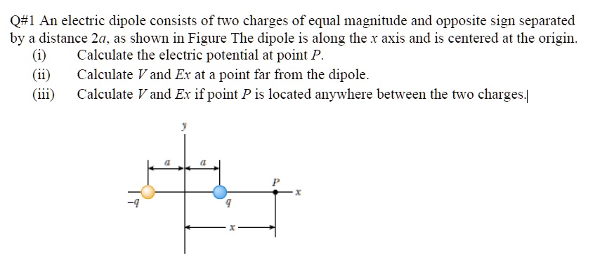Q#1 An electric dipole consists of two charges of equal magnitude and ...