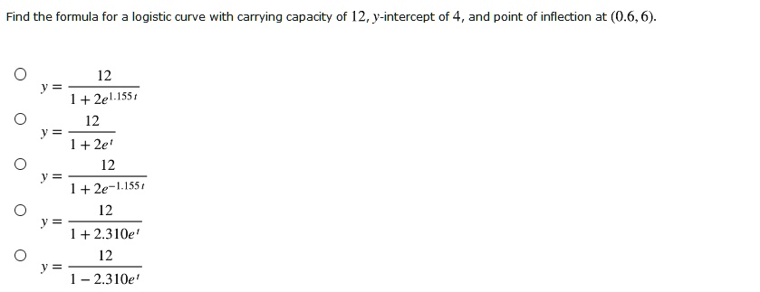 Find the formula for a logistic curve with carrying capacity...