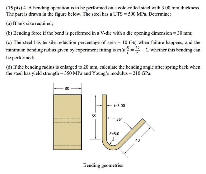 A bending operation is to be performed on a cold-rolled steel with a ...
