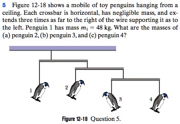 figure 12 18 shows mobile of toy penguins hanging from ceiling each ...
