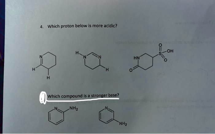 SOLVED: Which proton below is more acidic? OH Which compound is ...