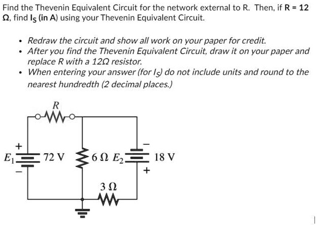 SOLVED: Find the Thevenin Equivalent Circuit for the network external ...