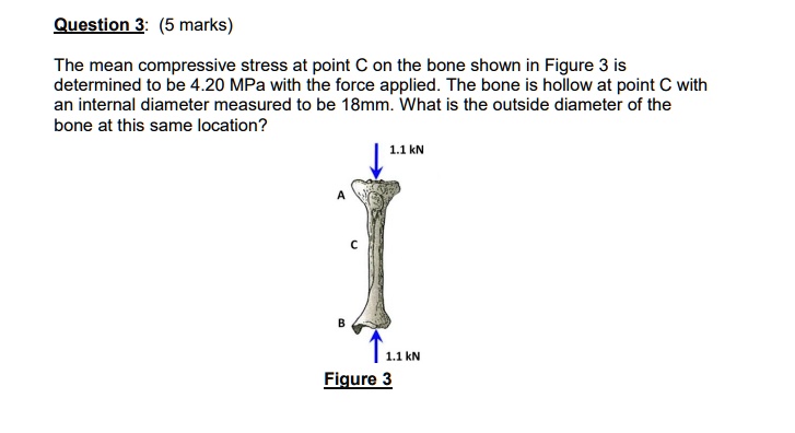 SOLVED: Question 3:5 marks The mean compressive stress at point C on ...