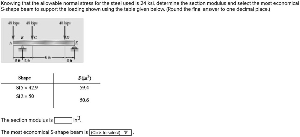 Knowing that the allowable normal stress for the steel used is 24 ksi ...