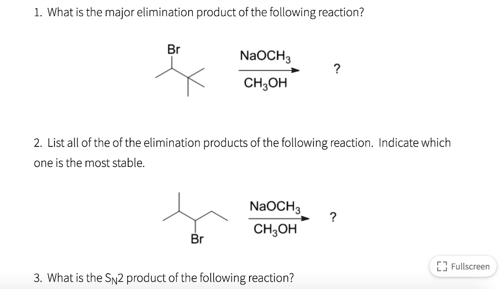 1. What is the major elimination product of the following reaction? Br ...
