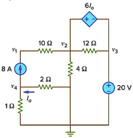 6Io +- 10 ? 12 ? V2 V1 V3 8 A 4 ? 2 ? V4 + 20 V 1