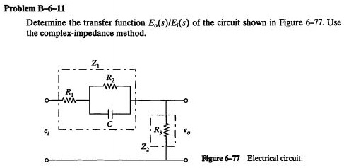 SOLVED: Determine the transfer function Eo(s)/Ej(s) of the circuit ...