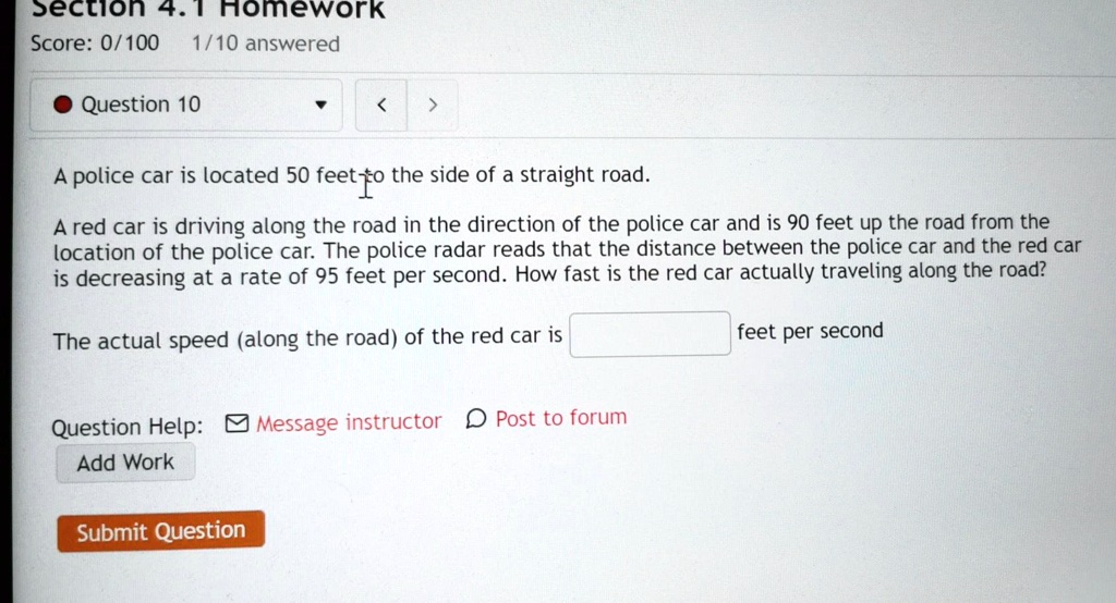 SOLVED: seclion 4.| nomework Score: 0/100 1/10 answered Question 10 ...