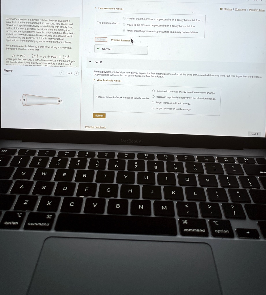 bernoullis equation is a simple relation that can give useful insight ...