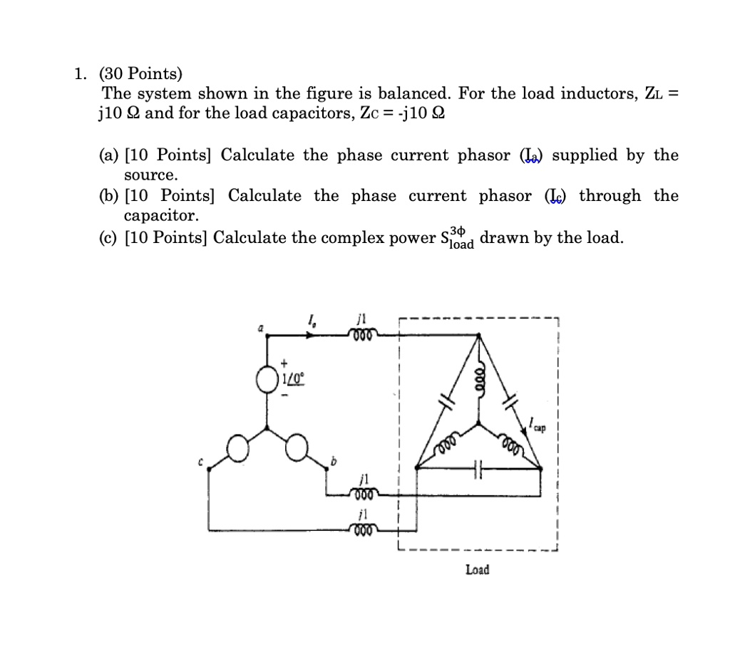 30 points the system shown in the figure is balanced for the load ...