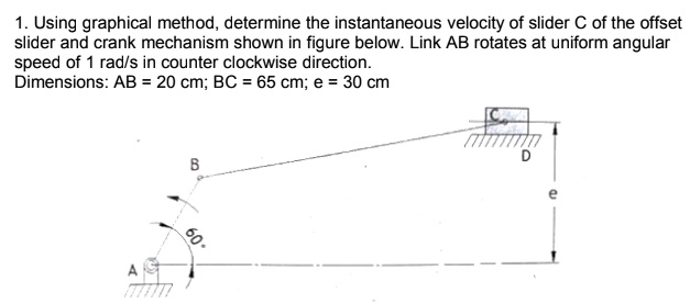 SOLVED: Using the graphical method, determine the instantaneous velocity of slider C of the ...