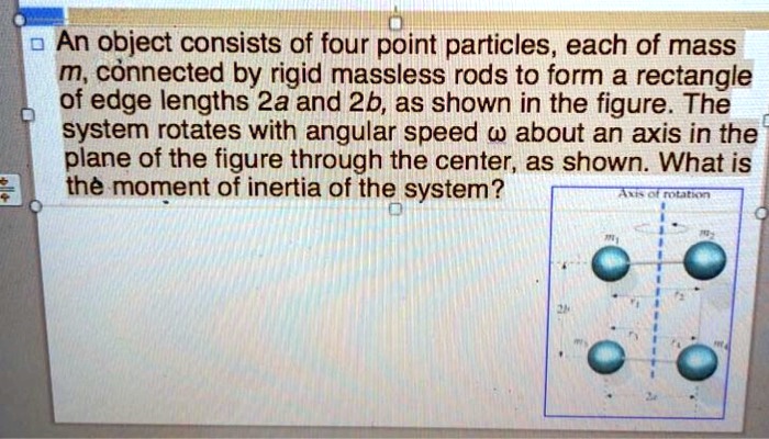SOLVED: An object consists of four point particles, each of mass m ...