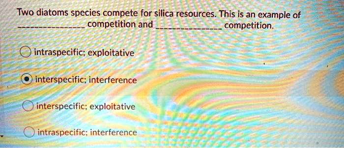 SOLVED:Two diatoms species compete for silica resources. This is an ...
