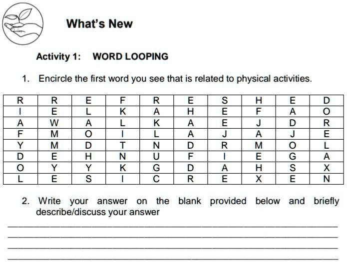 SOLVED: Activity 1: WORD LOOPING Encircle the first word you see that ...