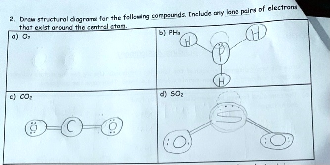 SOLVED:Pairs of electrons compounds. Include any lone Draw structural ...