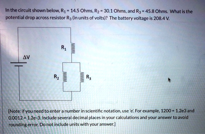 SOLVED: In the circuit shown below, R1 = 14.5 Ohms, R2 = 30.1 Ohms, and ...