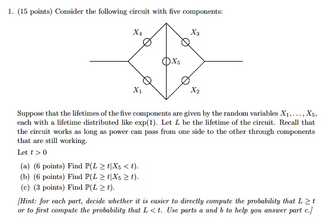 SOLVED:1. (15 points) Consider the following circuit with five ...