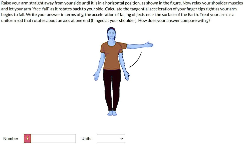 please provide good explanations raise your arm straight away from your ...