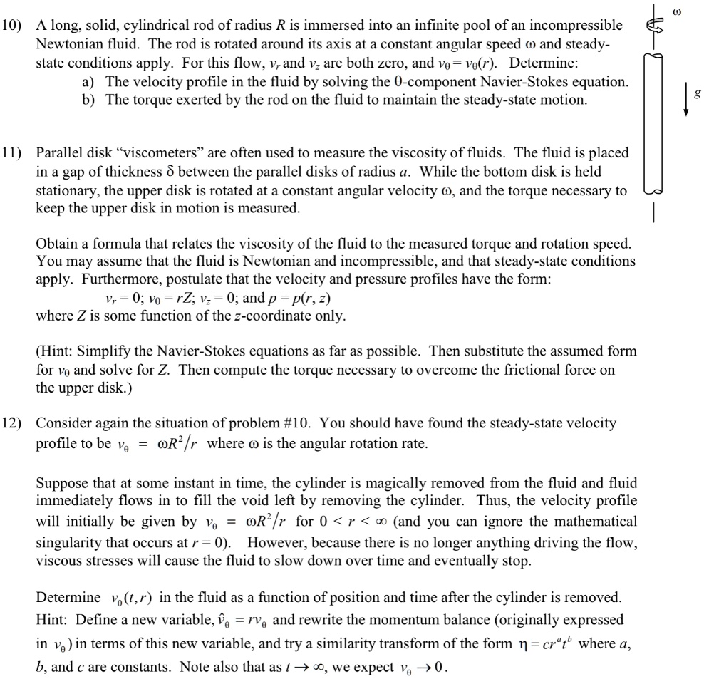 SOLVED: 10) A long, solid, cylindrical rod of radius R is immersed into an infinite pool of an ...