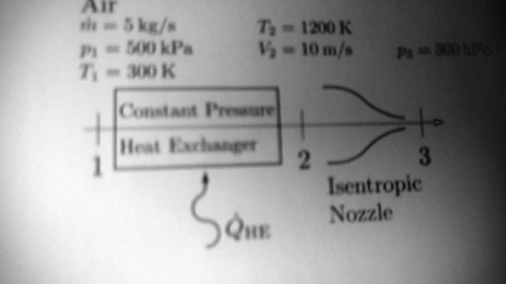 SOLVED: Air behaving as an ideal gas enters a constant pressure heat exchanger followed by an ...