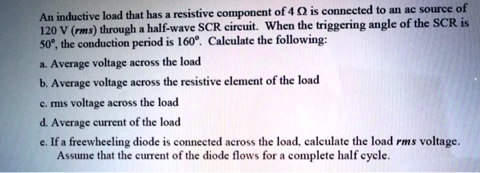 SOLVED: An inductive load that has a resistive component of 4 Î© is ...