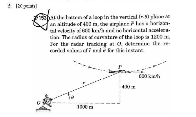 At the bottom of a loop in the vertical plane at an altitude of 400 m ...
