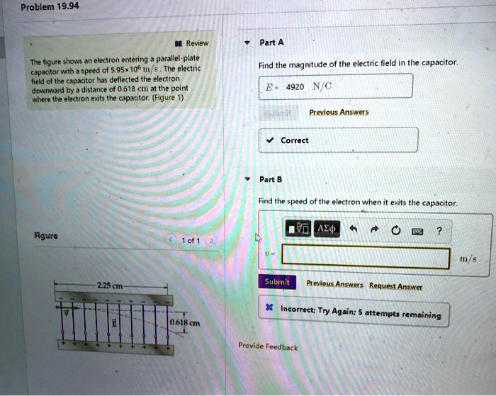 Problem 19.94 Review Part A The figure shows an electron entering a ...