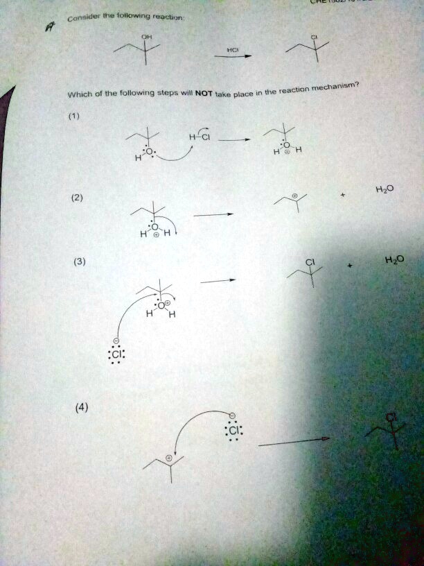 SOLVED: Consider the following reaction mechanism: Which of the following steps will NOT take ...