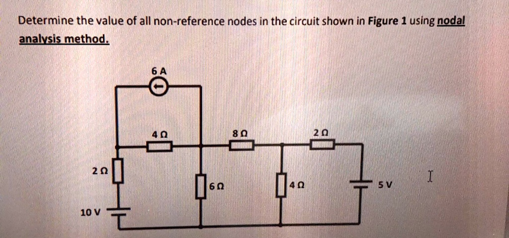 SOLVED: Determine the value of all non-reference nodes in the circuit shown in Figure 1 using ...