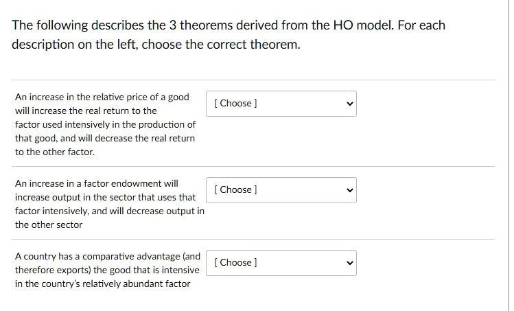 SOLVED: The following describes the 3 theorems derived from the HO ...