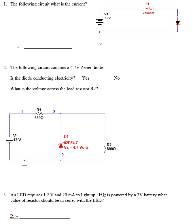 SOLVED: The following circuit: what is the current? 750 ohm The following circuit contains a 4 ...