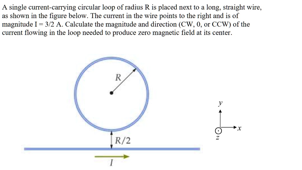 a single current carrying circular loop of radius r is placed next to a long straight wire as ...