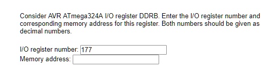 SOLVED: Consider AVR ATmega324A I/O register DDRB. Enter the I/O ...