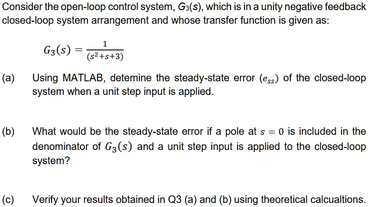 Consider the open-loop control system, G3(s), which is in a unity negative feedback closed-loop ...