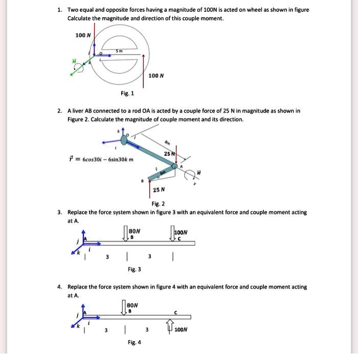Solved Two Equal And Opposite Forces Having Magnitude 1oon Actec