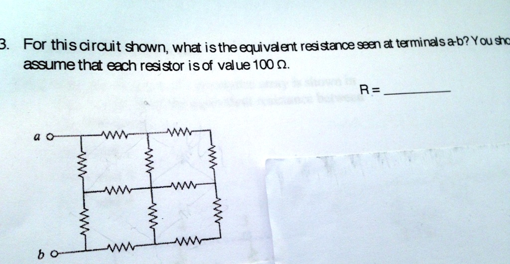 SOLVED: Find the equivalent resistance between points A and B. Assume ...