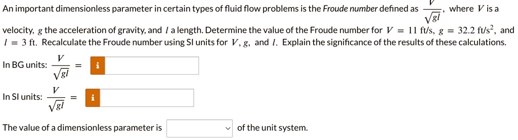 An important dimensionless parameter in certain types of fluid flow ...