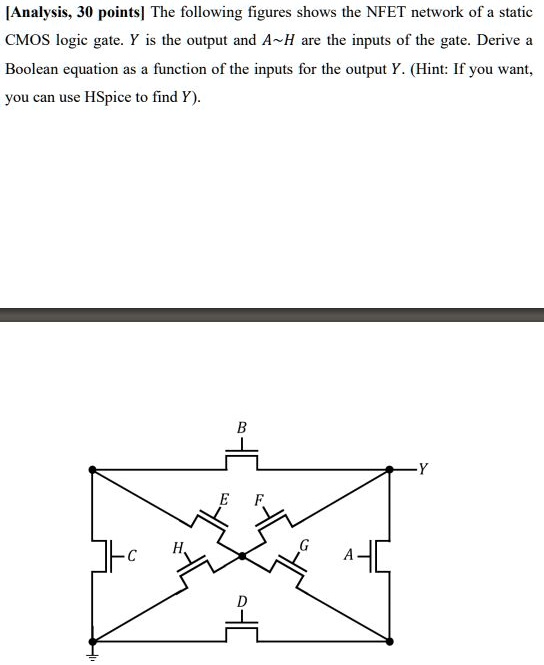 Solved The Following Figure Shows The Nfet Network Of A Static Cmos Logic Gate Y Is The Output